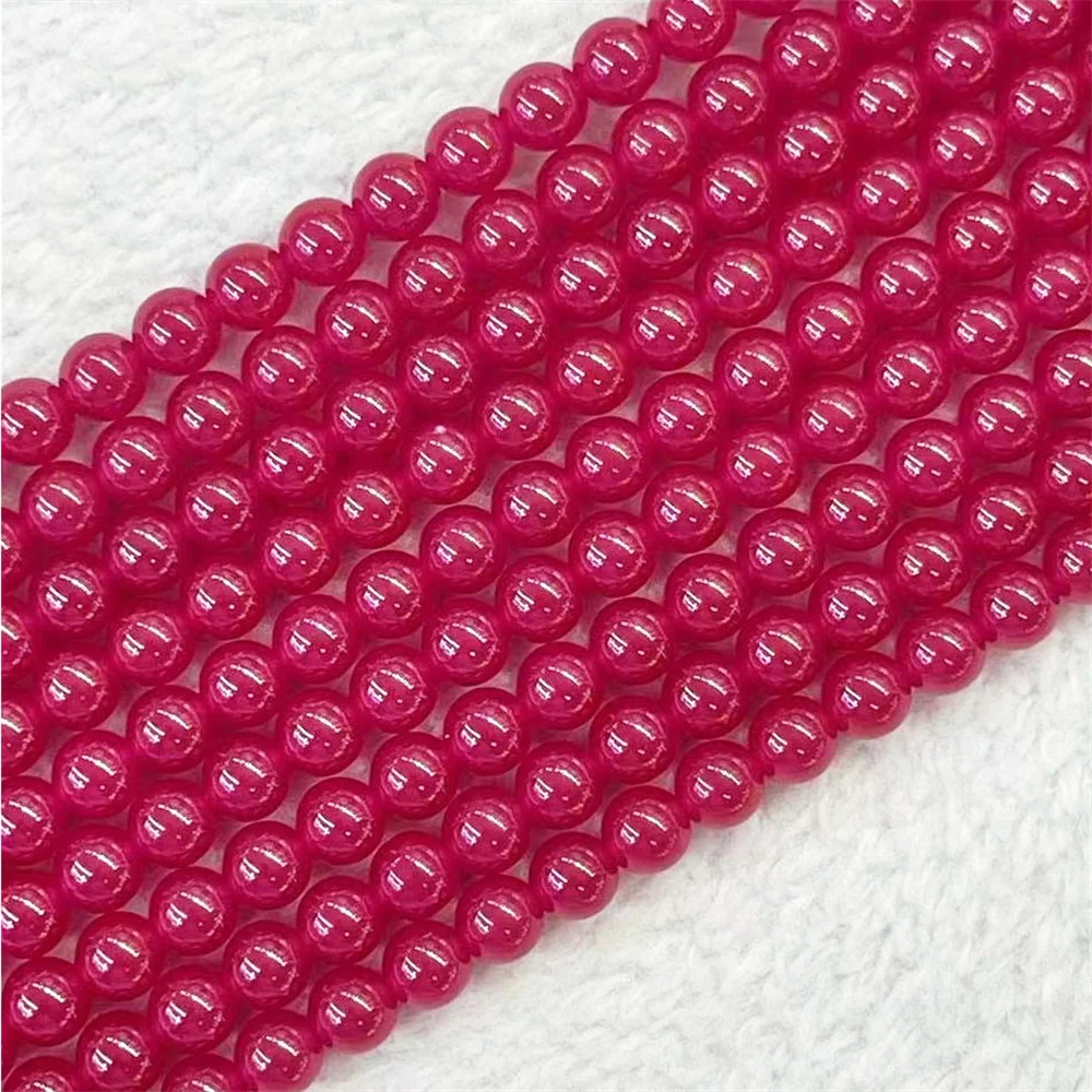Natural Red Corundum Stone Round Smooth Luxury Ruby Loose Beads Raw Ore ...