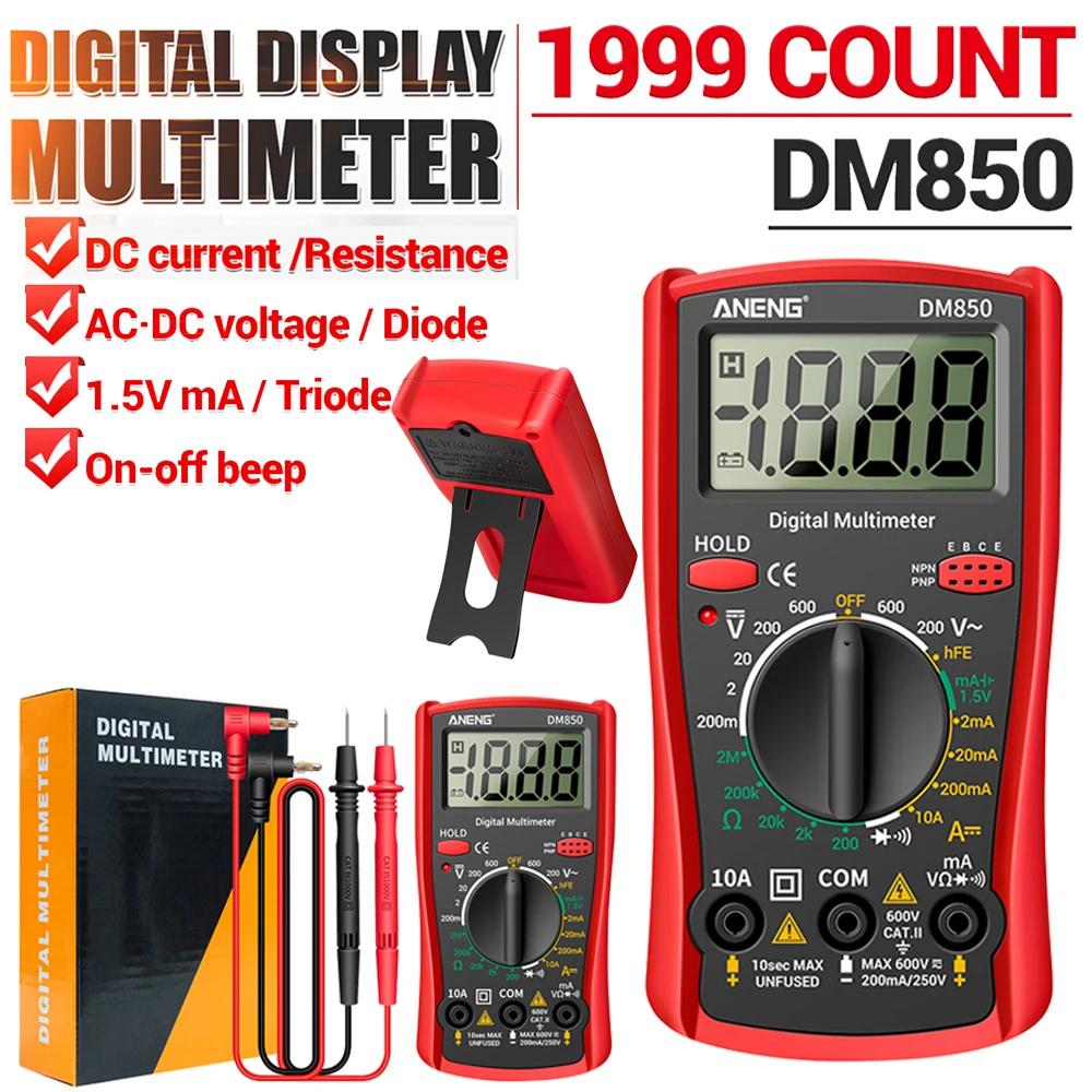 ANENG-DM850-Eletrical-Digital-1999-Counts-Professional-Multimeter-Auto ...