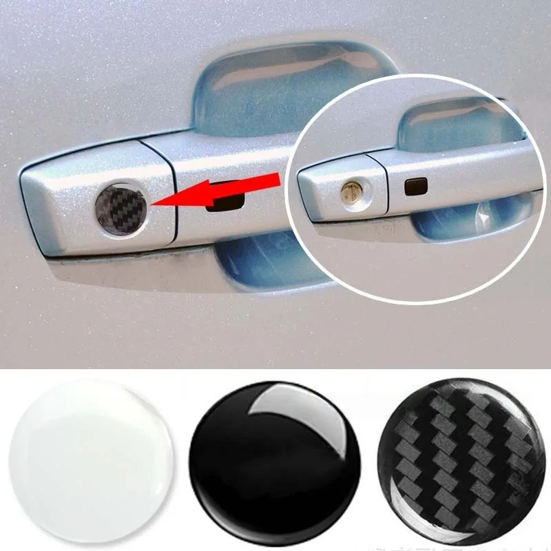 4pcs Car Handle Door Keyhole Lock Core Protective Cover Stickers for ...