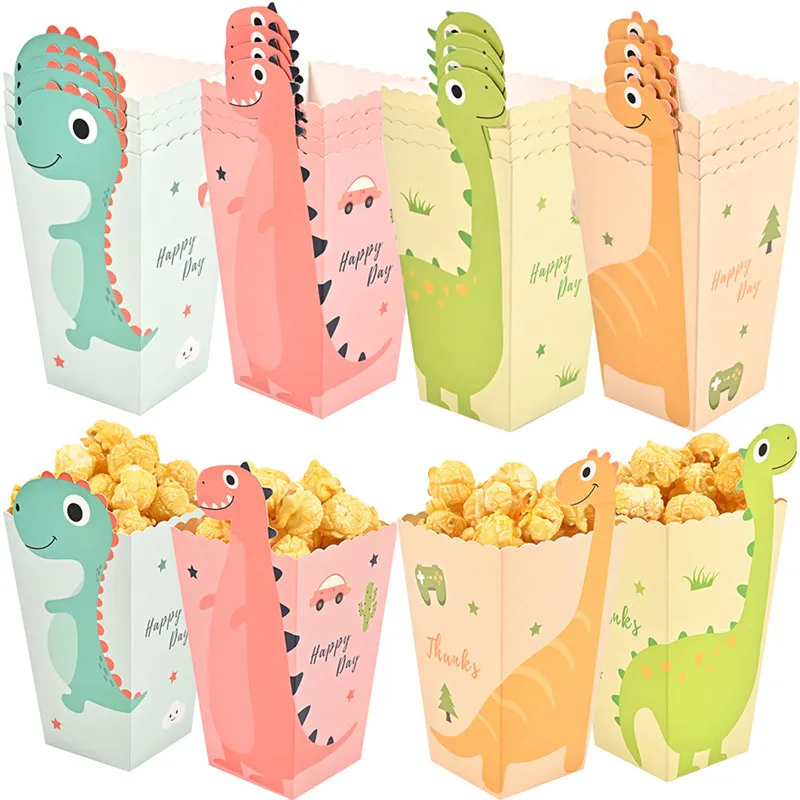 4Pcs-Cartoon-Dinosaur-Boxes-Dinosaur-Pop-Corn-Theme-Happy-Birthday ...