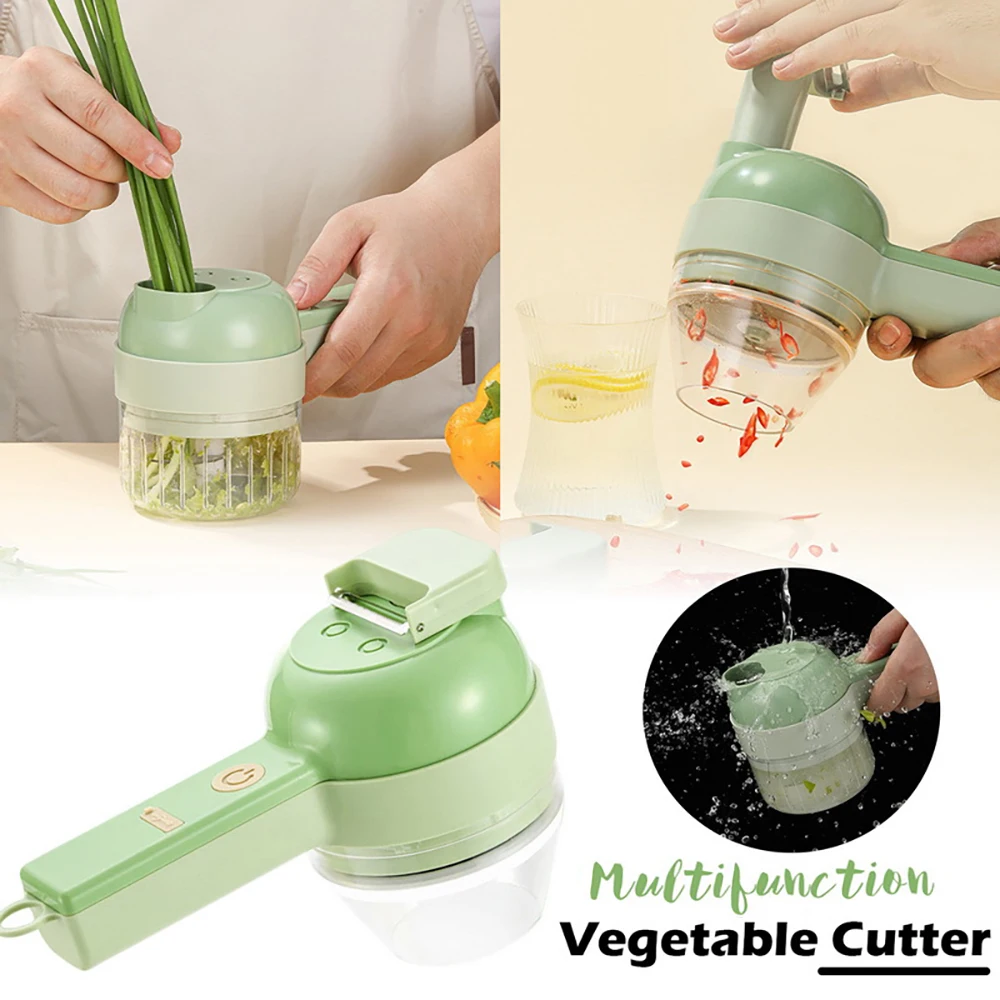 4 In1 Multifunctional Electric Vegetable Cutter Slicer Garlic Mud ...