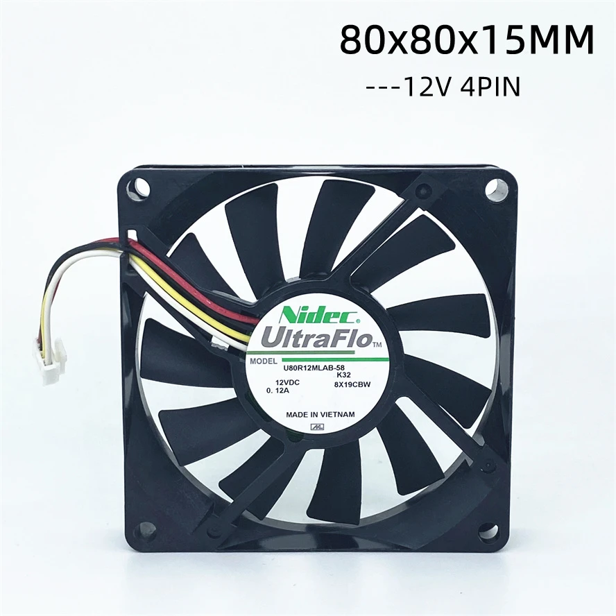 Brand-New-Nidec-8CM-80mm-12V-Cooling-Fan-U80R12MLAB-58-Computer-Case ...