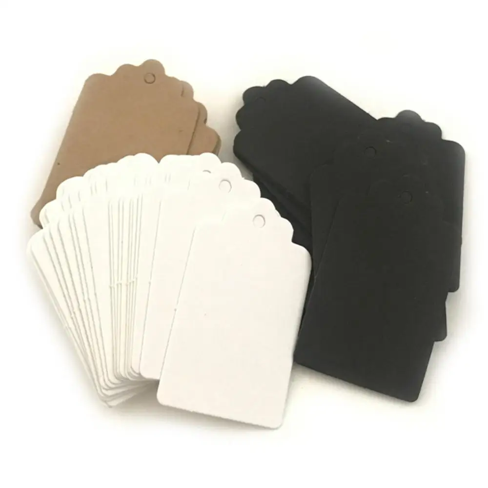 100Pcs-5x3cm-Wavy-Edge-Kraft-Paper-Hanging-Tag-Jewelry-Garment-Price ...
