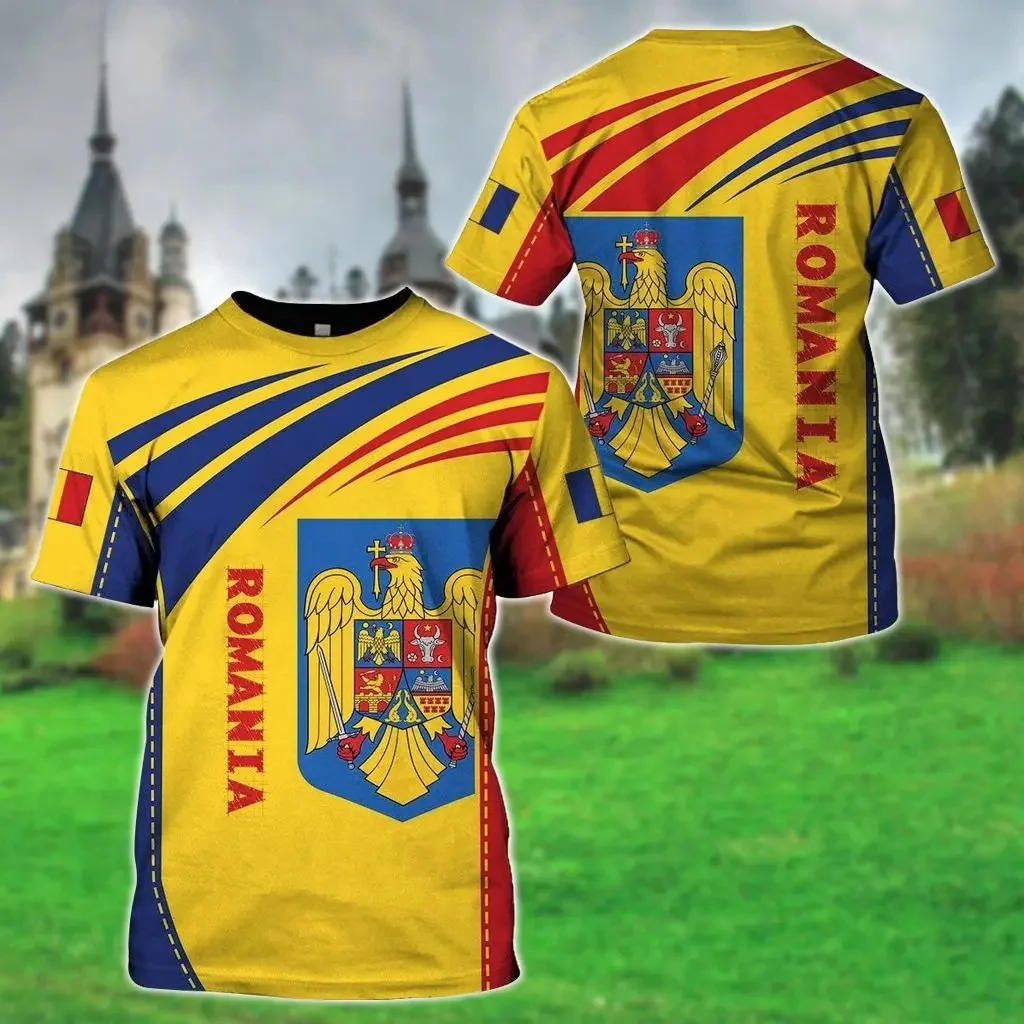 Romanian-Flag-Graphic-T-Shirts-for-Men-Gym-Sports-Tee-Shirts-Romania ...