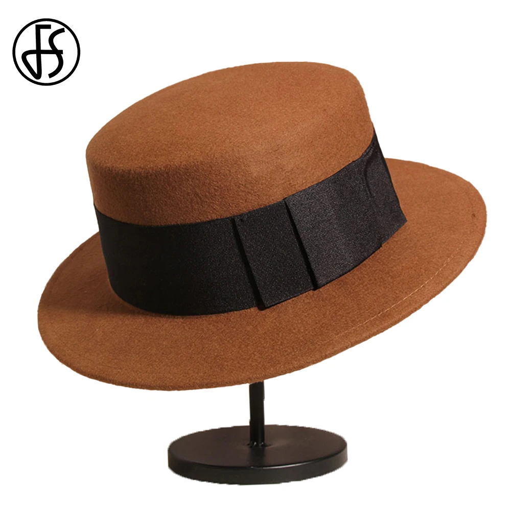 FS-Fashion-Versatile-Millinery-Black-Flat-Top-Hats-For-Women-French ...