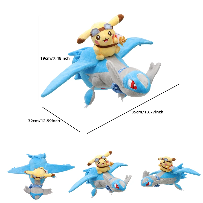 Muñeco de peluche Kawaii Pikachu montado en Lapras Latios Latias ...