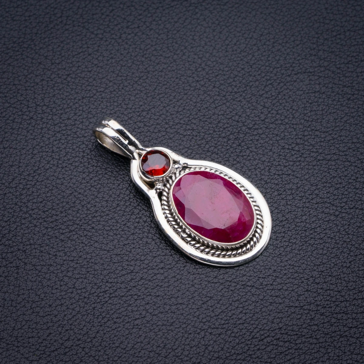 925 Sterling Silver Pendant | 925 Silver Pendant Ruby | Garnet Jewelry ...