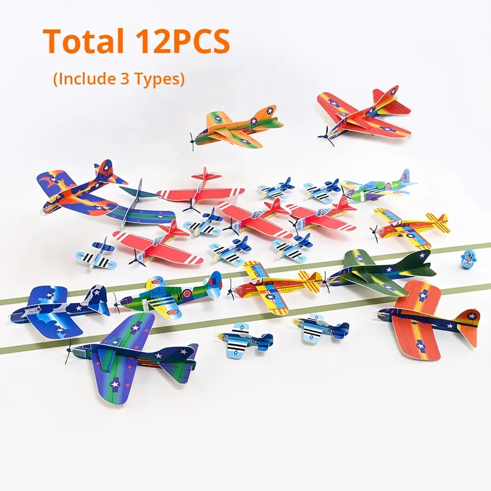 12Pcs-Foam-Outdoor-Hand-Thrown-Aircraft-Gyroplane-Aerial-Model-Throwing ...