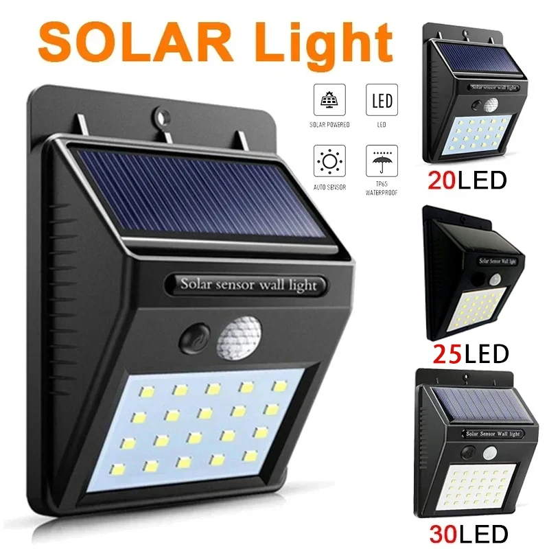 Luz-Solar-LED-impermeable-para-exteriores-luz-de-pared-con-Sensor-de ...