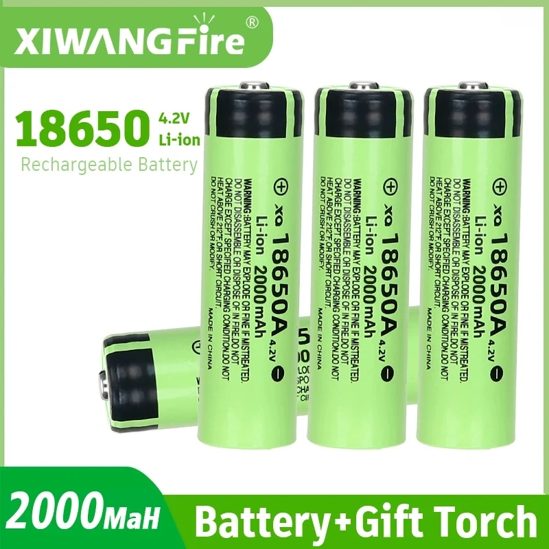 High-Safety-18650-High-Quality-4-2V-2000mAh-Battery-Rechargeable-Power ...