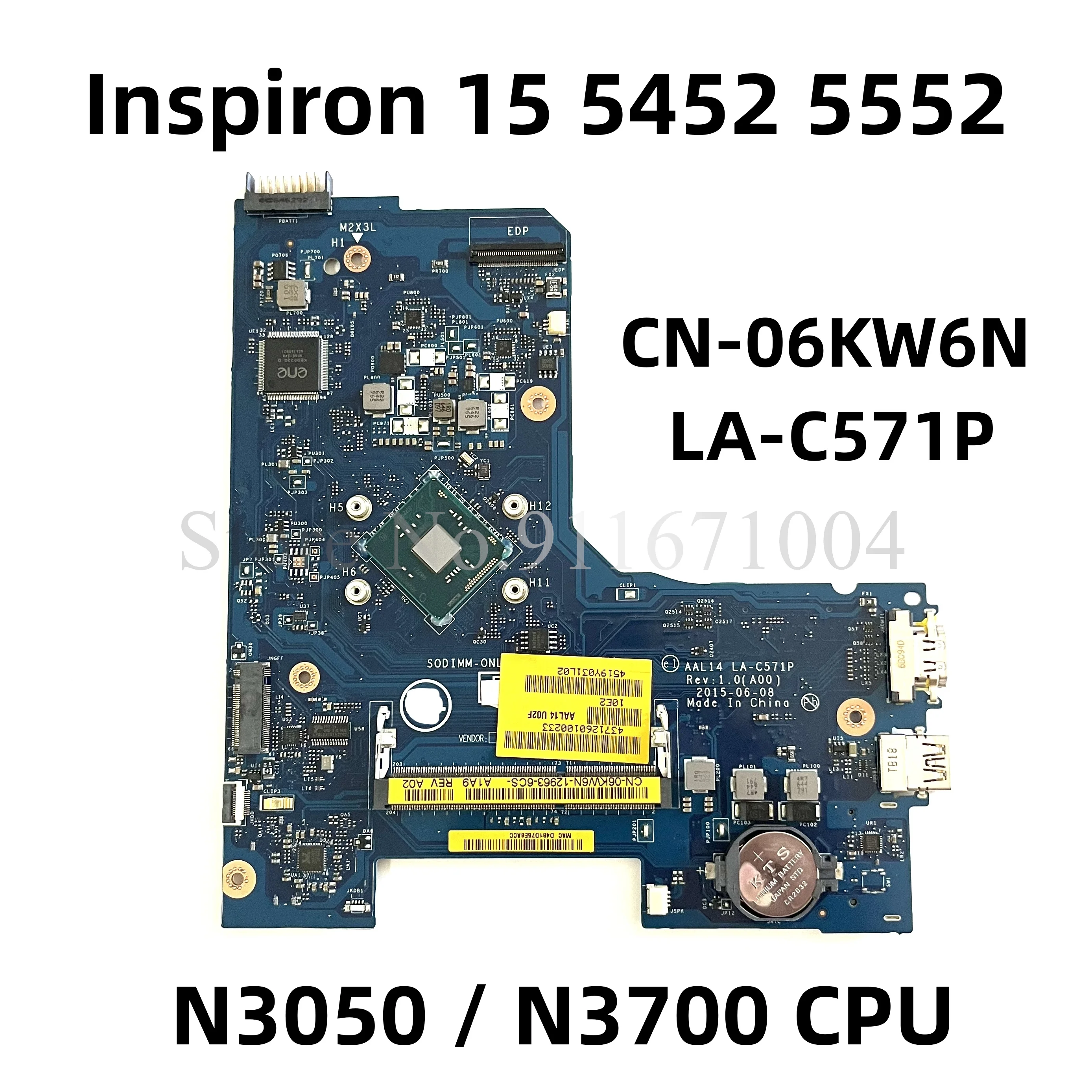 CN-0F77J1-0F77J1-CN-06KW6N-06KW6N-For-DELL-Inspiron-15-5452-5552-Laptop ...