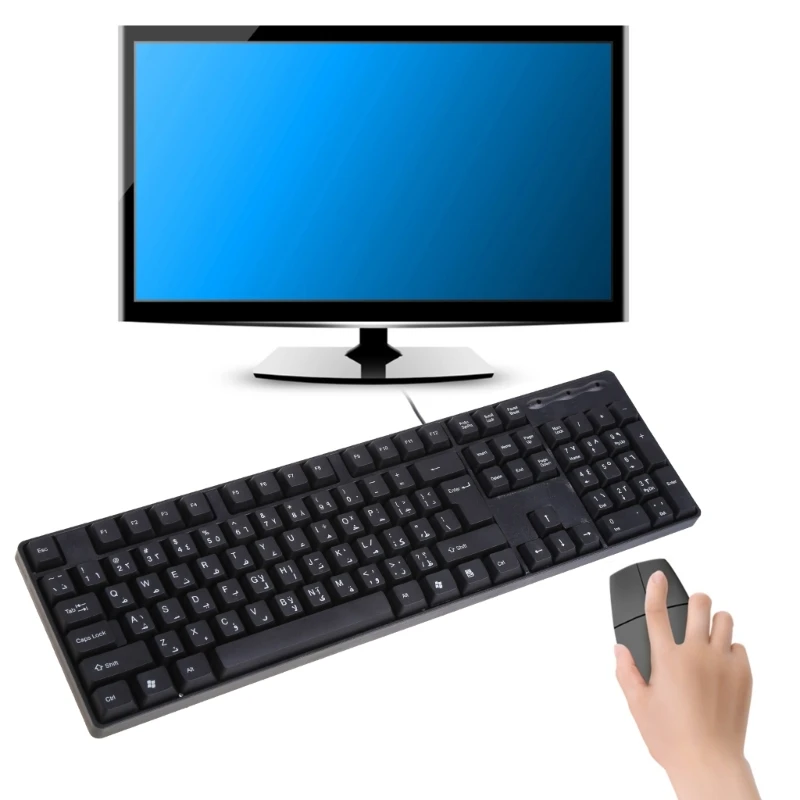 USB-PC-Computer-Keyboard-Arabic-Keyboard-English-Keyboard-Ergonomic ...