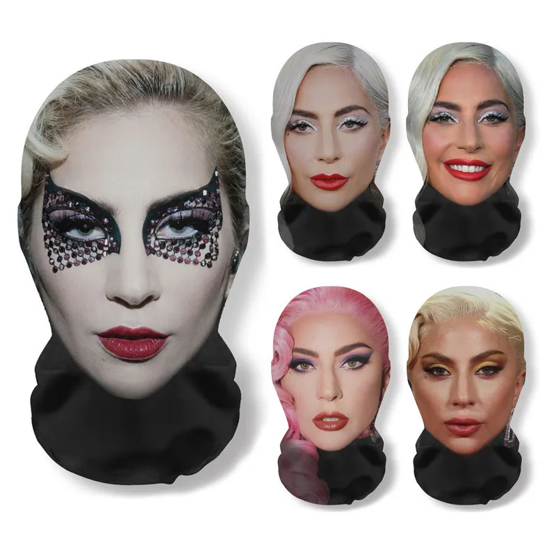 3D Printed Funny Mask Cosplay Pop Singer Lady gaga Full Face Elastic ...
