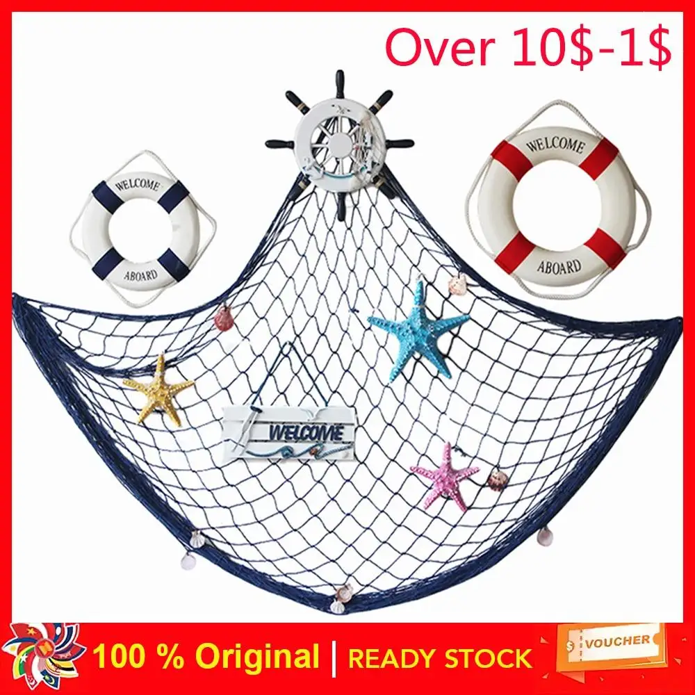 1X2m-Fishing-Net-Home-Decoration-Wall-Hanging-Mediterranean-Sea-Navy ...