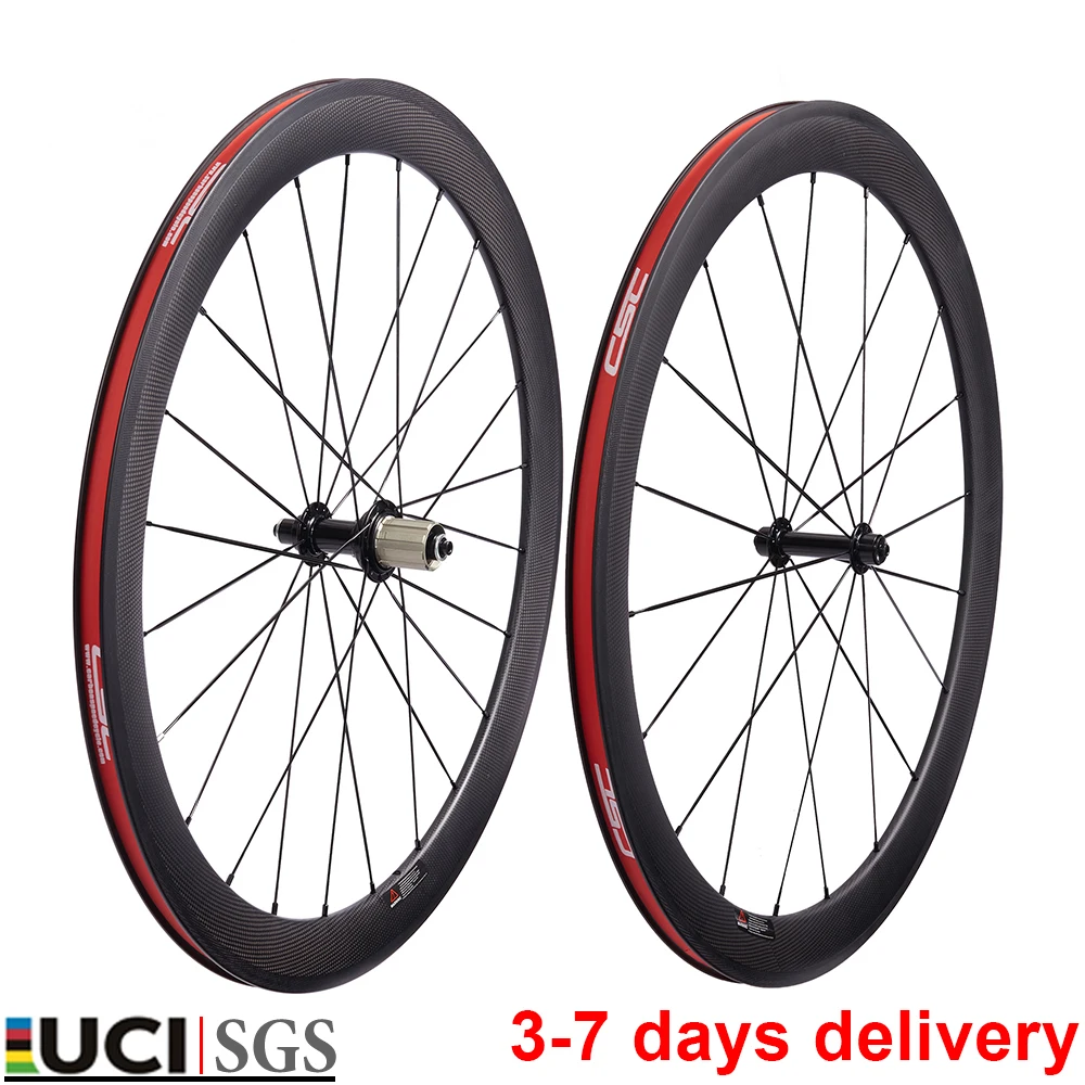 700C Racing Road bike carbon wheels Clincher T800 Toray Carbon Fiber ...