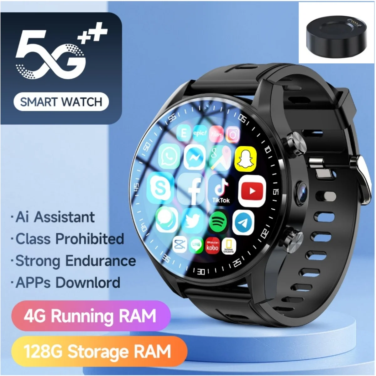 4G-Android-Smart-Watch-SIM-Card-Dual-Camera-Video-Call-Step-Tracker ...