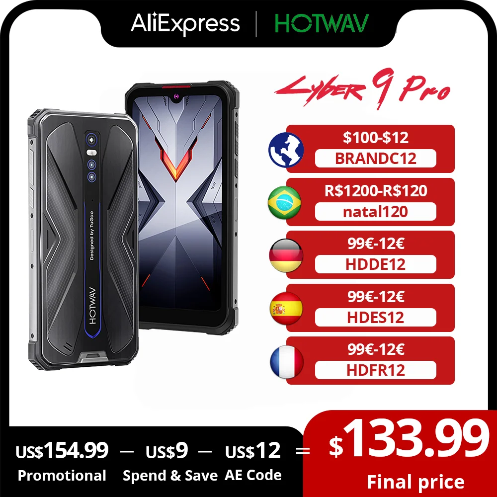 Hotwav cyber 9 pro 4g áspero smartphone helio p60 octa núcleo 6.3" 8gb ...