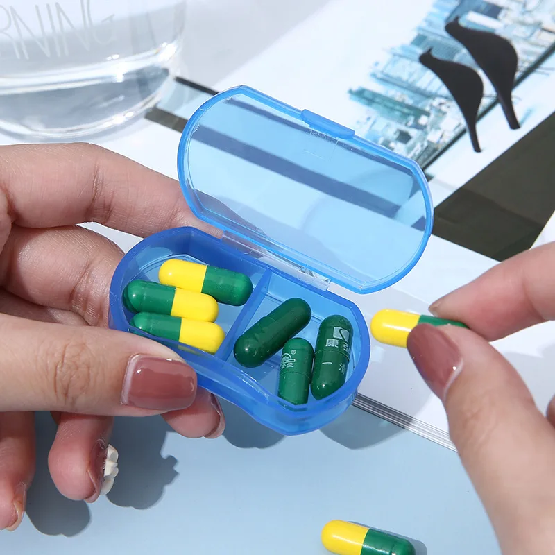 Pill-Box-Mini-Pill-Case-2-Grids-Tablet-Pill-Organizer-Case-Dispenser ...