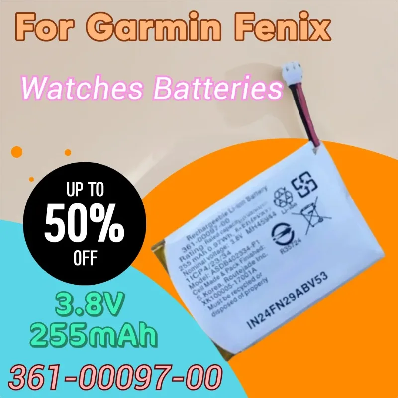 New 3.8V 255mAh Smartwatch Battery 361-00097-00 for Garmin Fenix 5 ...