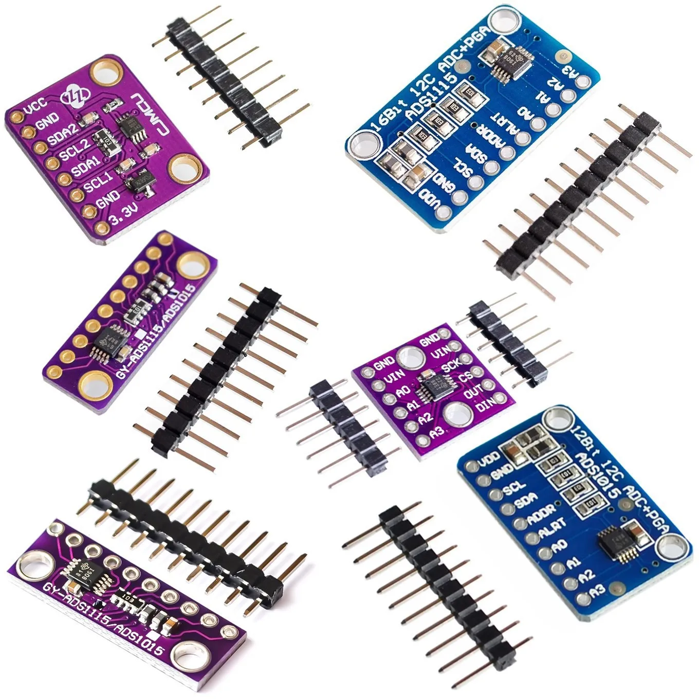 16-Bit-I2C-IIC-ADS1115-ADS1015-ADS1118-Converter-Module-PCA9306-ADC ...