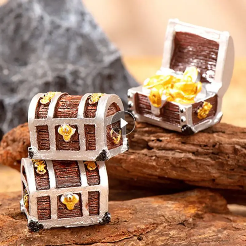 Simulation-Treasure-Chest-Box-Antique-Creative-Resin-Fish-Tank ...