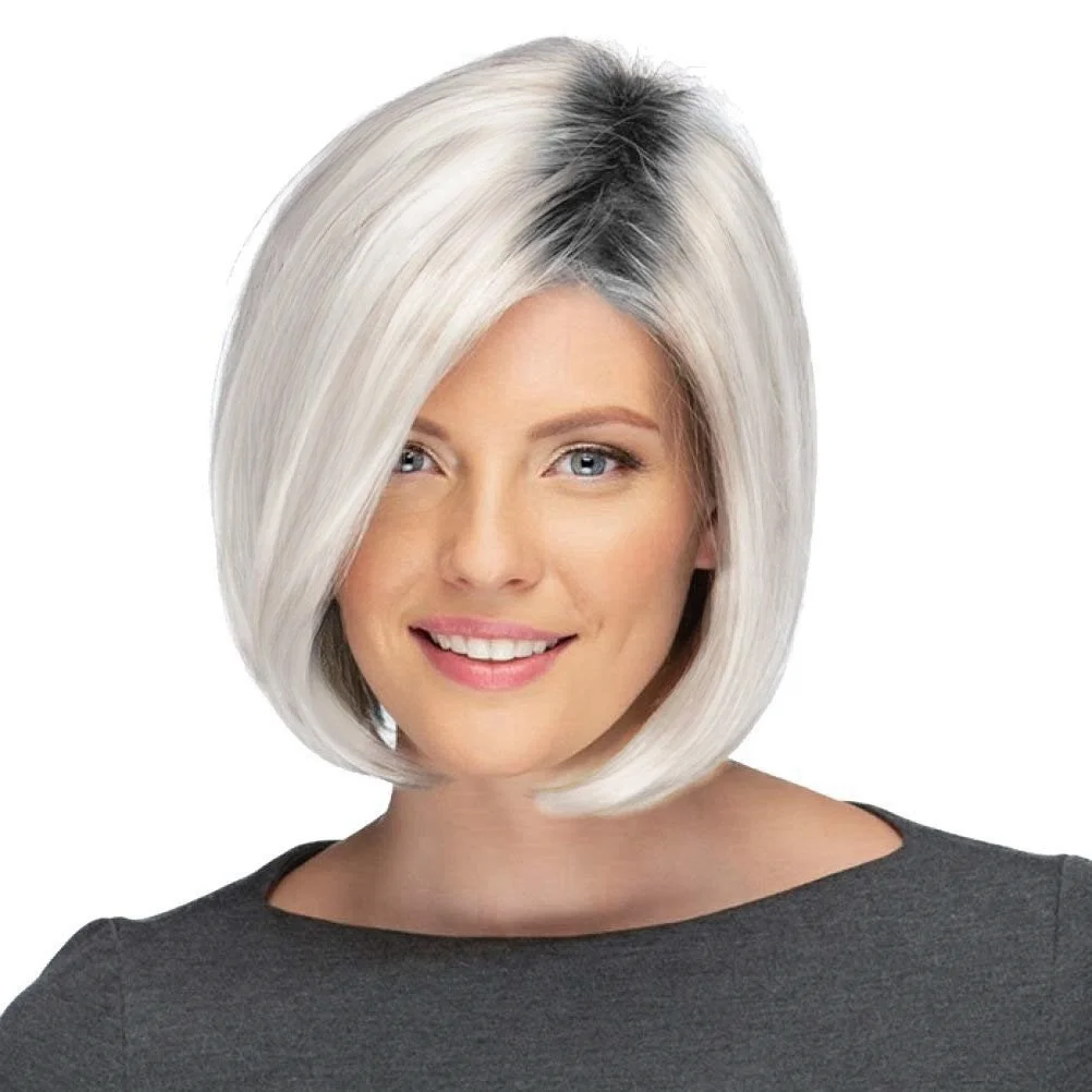 Short-Synthetic-Wig-Ombre-Platinum-White-Bob-Wigs-for-Women-Length ...