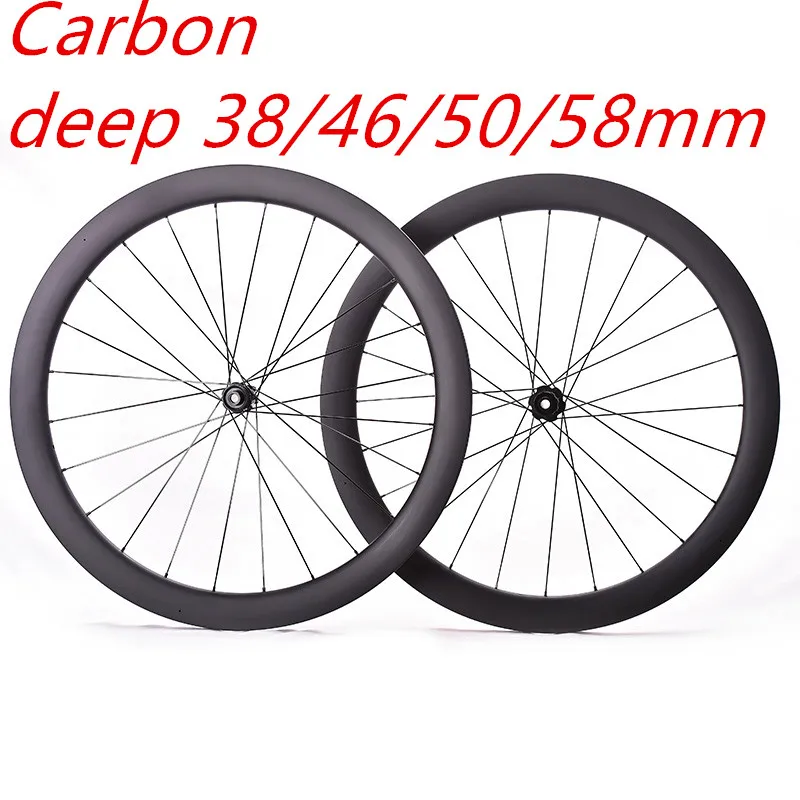 700C-bike-road-Carbon-wheelset-disc-brake-deep38-46-50-58mm-clincher ...