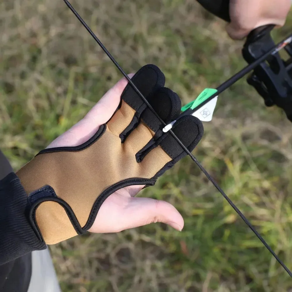 Archery S M L XL Glove Three Finger Guard Shooting Gloves Protector ...