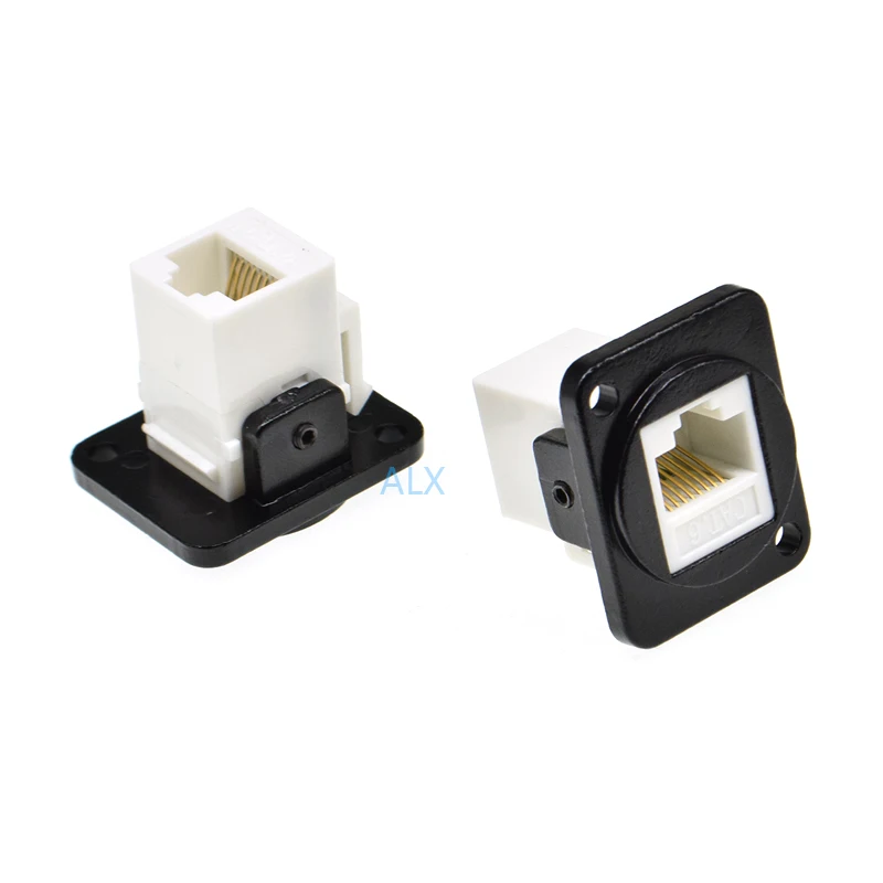 1pcs Simple Rj45 Network Connector Metal Panel Socket D Type Mounting ...