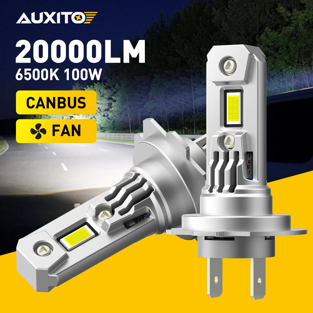 Auxito H7 Led Headlight 20000lm 100w Super Bright 6500k White Turbo ...