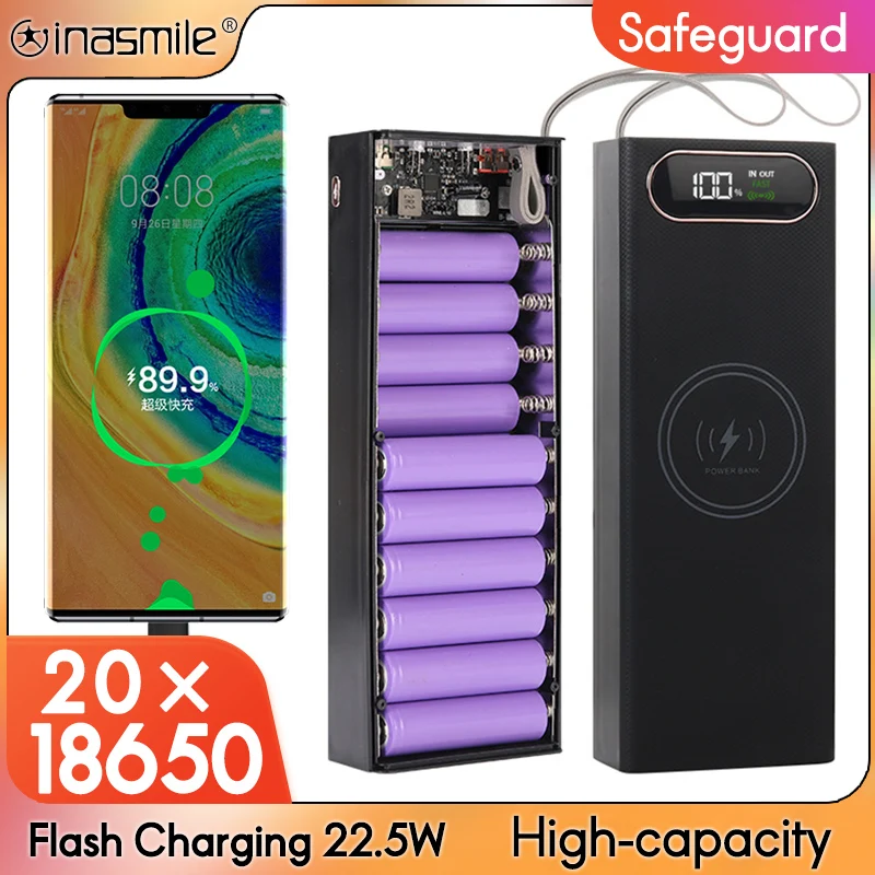 No-Welding-DIY-Detachable-20x-18650-Batteries-Power-Bank-Case-Super ...