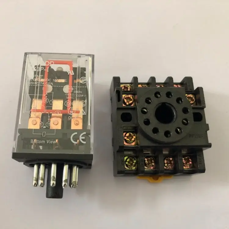 Intermediate relay MK3P I MK3P small electromagnetic relay 11PIN with base DC12V DC24V AC36V ...