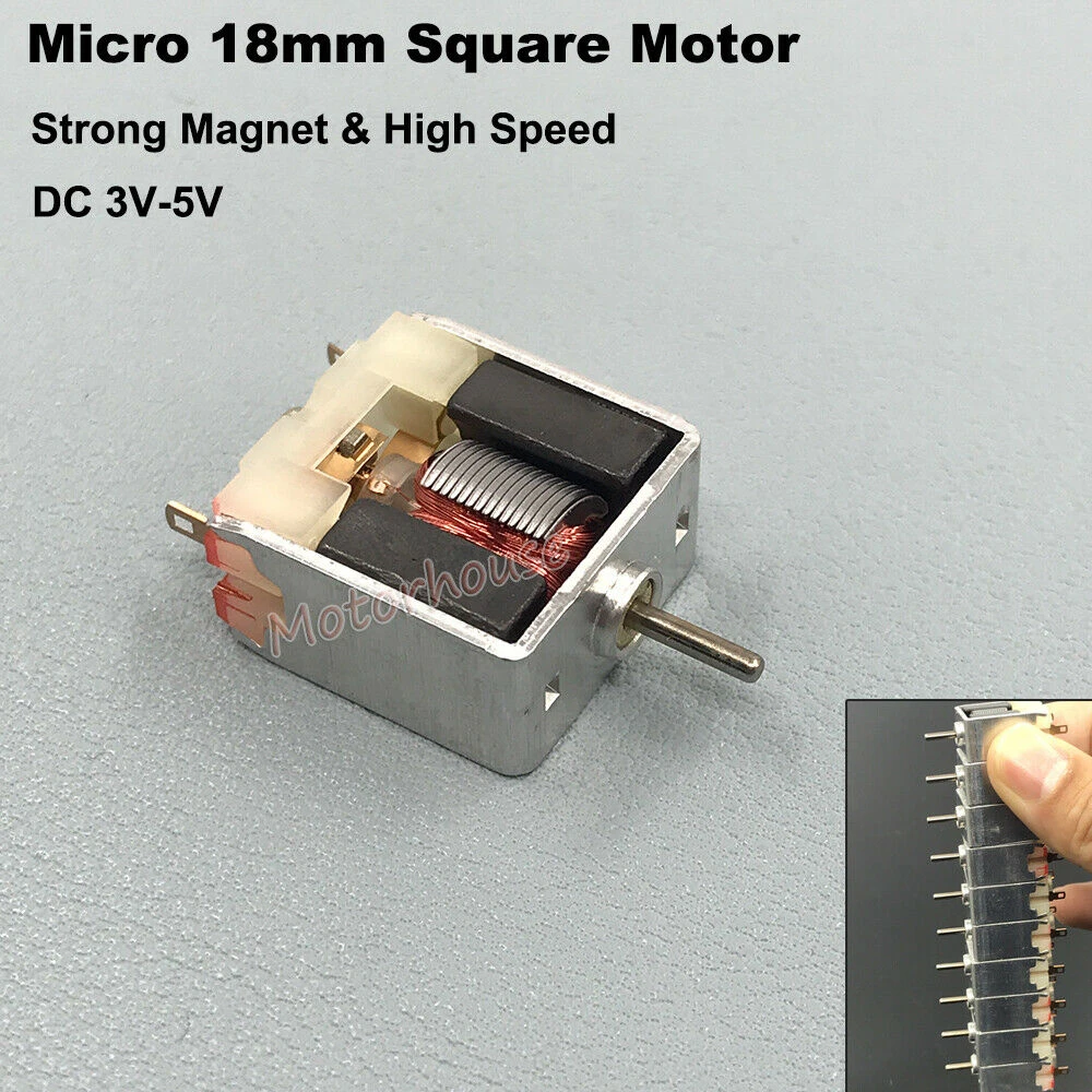 18mm*18mm Square Motor DC 3V 6V 5V 16000RPM High Speed 020 Motor DIY ...