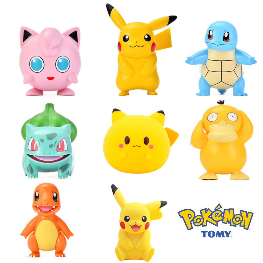 6pcs Genuine Pokemon Pikachu Cartoon Doll Toy Children's Anime ...