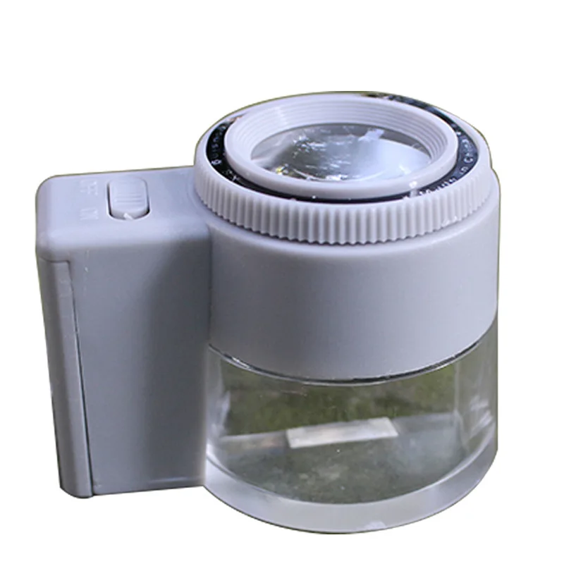 8X Illuminated Magnifier Glass Cylinder Type Mirror with Scale Reading ...