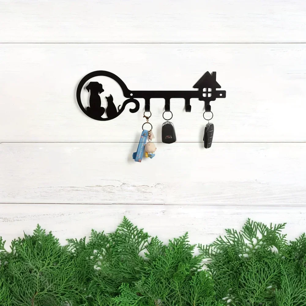 Stylish-Metal-Wall-Mounted-Storage-Rack-Featuring-Dog-and-Cat-House ...