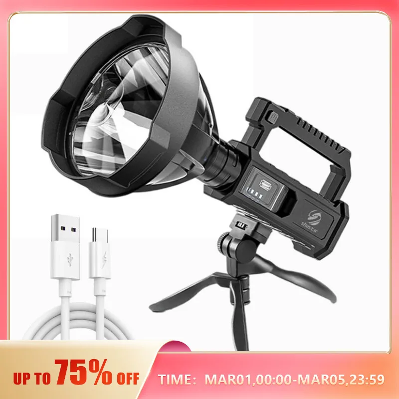 Rechargeable-High-Power-Led-Flashlights-Ultra-Long-Lighting-Distance-Lamp-Searchlight-XHP70 ...