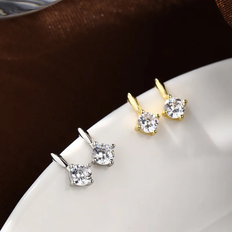 Brincos-de-strass-simples-cintilantes-para-mulheres-ouro-e-prata-brinco ...