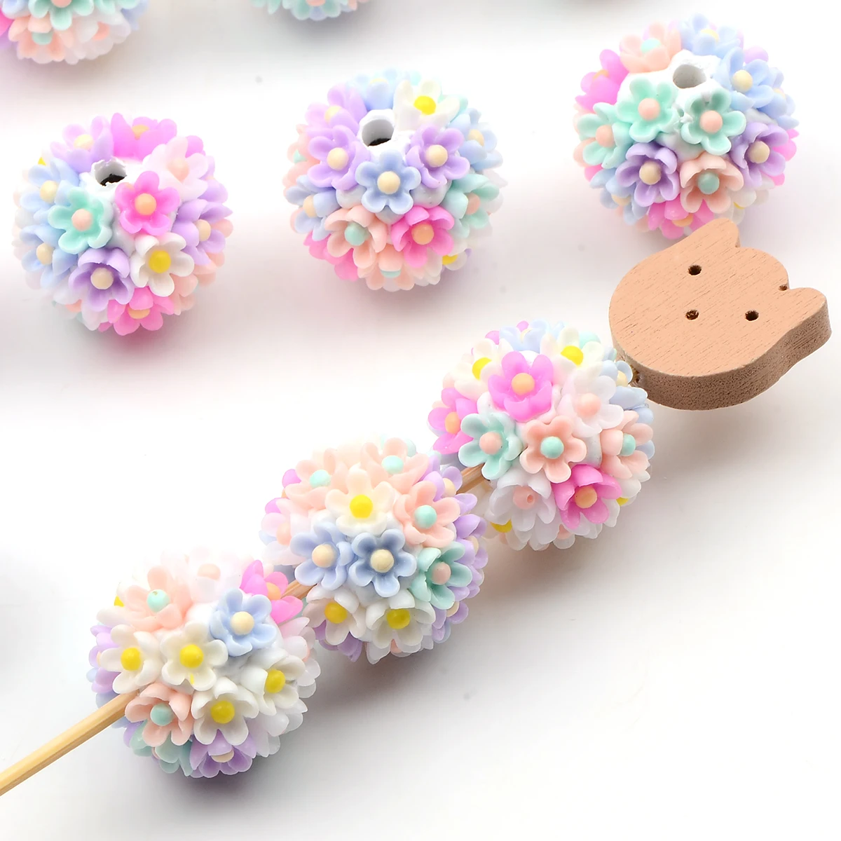 4pcs-Beautiful-Flower-Balls-Round-Beads-for-Jewelry-Making-DIY-Bracelet ...