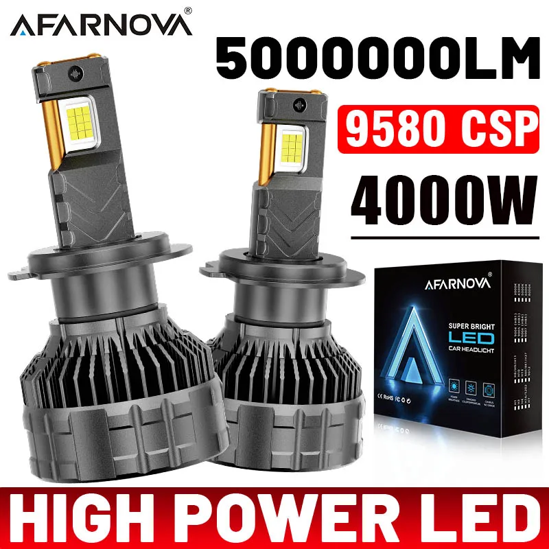 H1 H7 LED Headlights Canbus K5C 4000W 5000000LM H4 H3 H11 9005 9006 ...