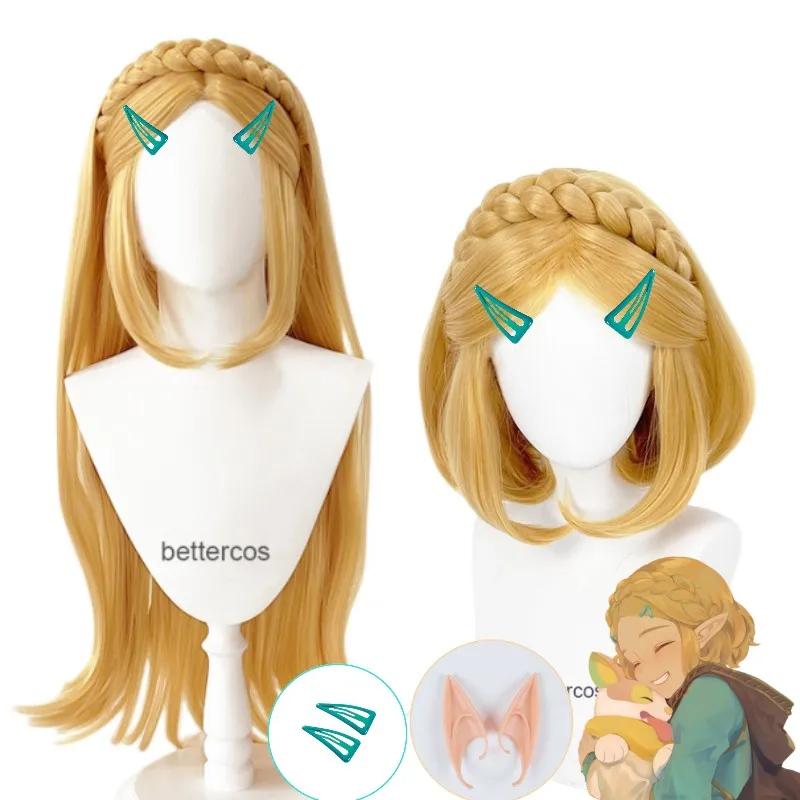 Zelda Princess Wig Blonde with Elf Ears Blonde Braided Wigs Cosplay ...
