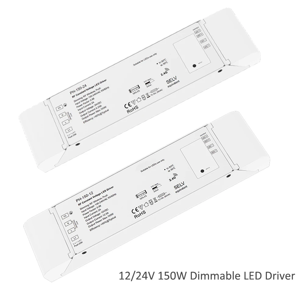 12V-24V-150W-RF-Dimmable-LED-Driver-Constant-Voltage-Dimmer-Strip ...