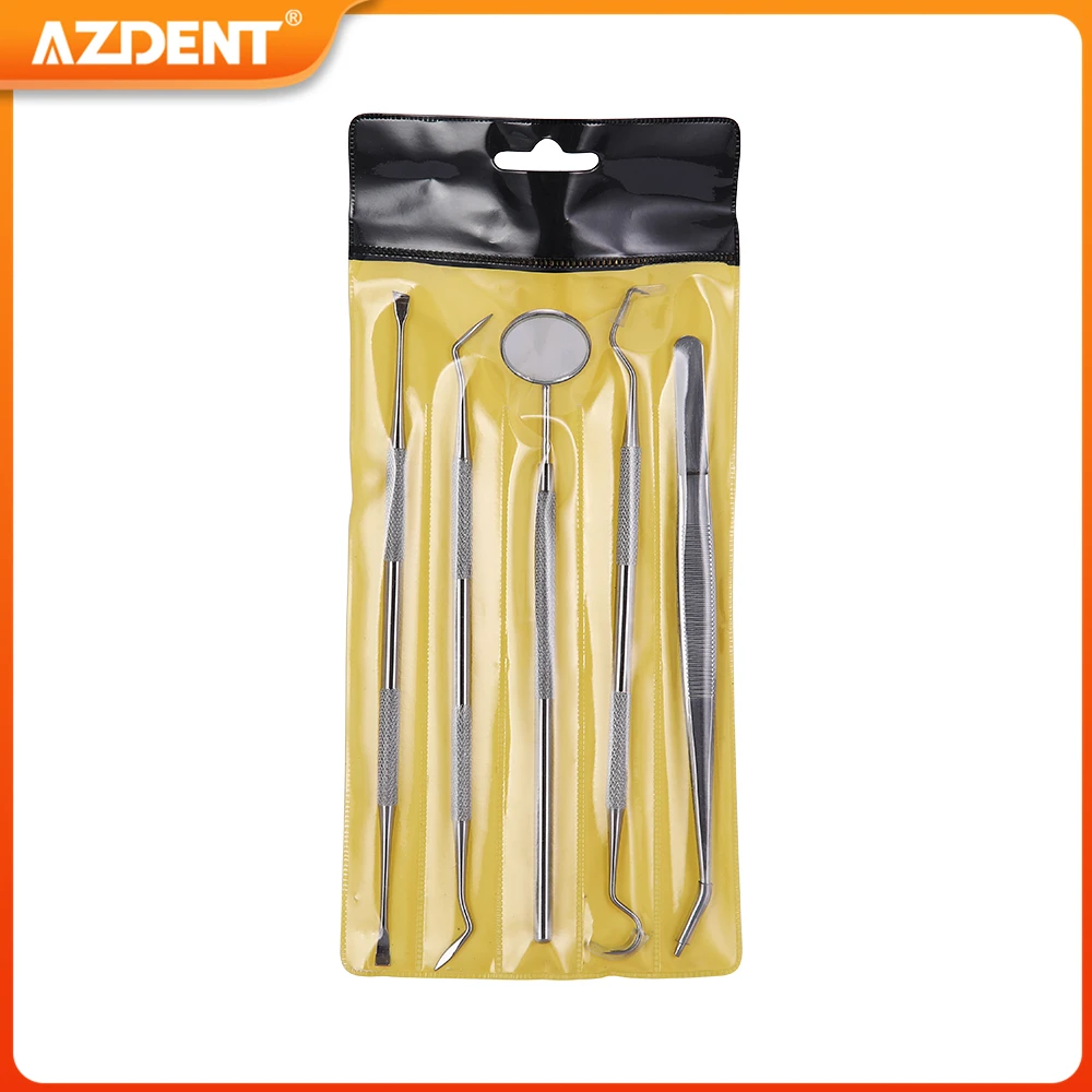 Azdent Dental Teeth Cleaning Kit Mouth Mirror Tweezers Elbow Probe ...