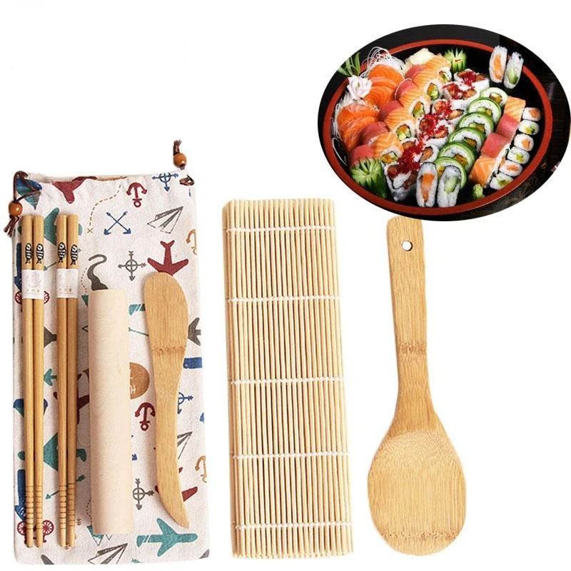 7 Pcs/set Bamboo Sushi Making Diy Sushi Tools Home Party Picnic ...
