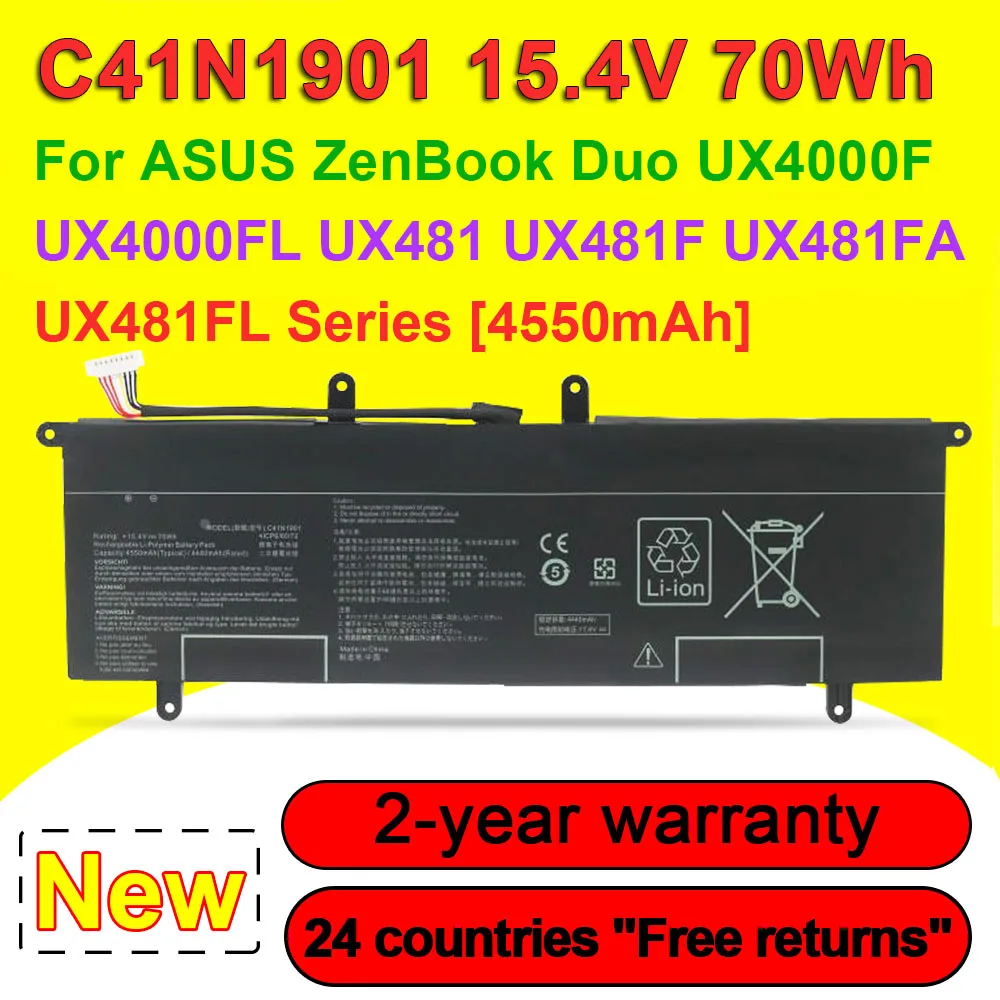 For ASUS ZenBook Duo UX4000F UX4000FL UX481 UX481F UX481FA UX481FL ...