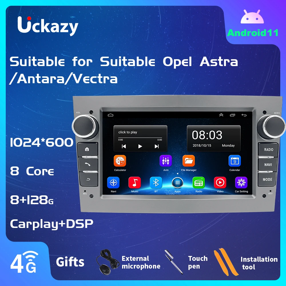 2 Din Android 11 Car Radio Multimedia For Opel Vectra C Zafira B Corsa ...