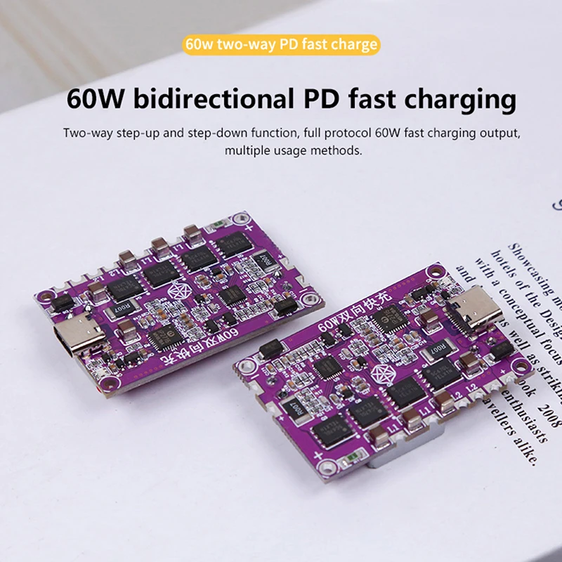 60W Two-way PD Fast Charge 4-String Power Bank Motherboard 20V3A Two ...