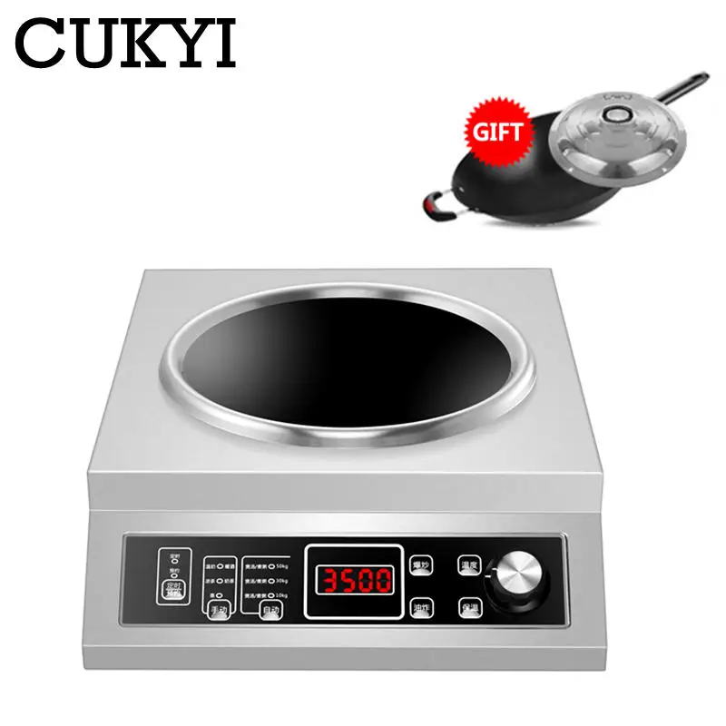 Intelligent Concave induction cooker With Stir Fry Pan 10 Speed Knob ...