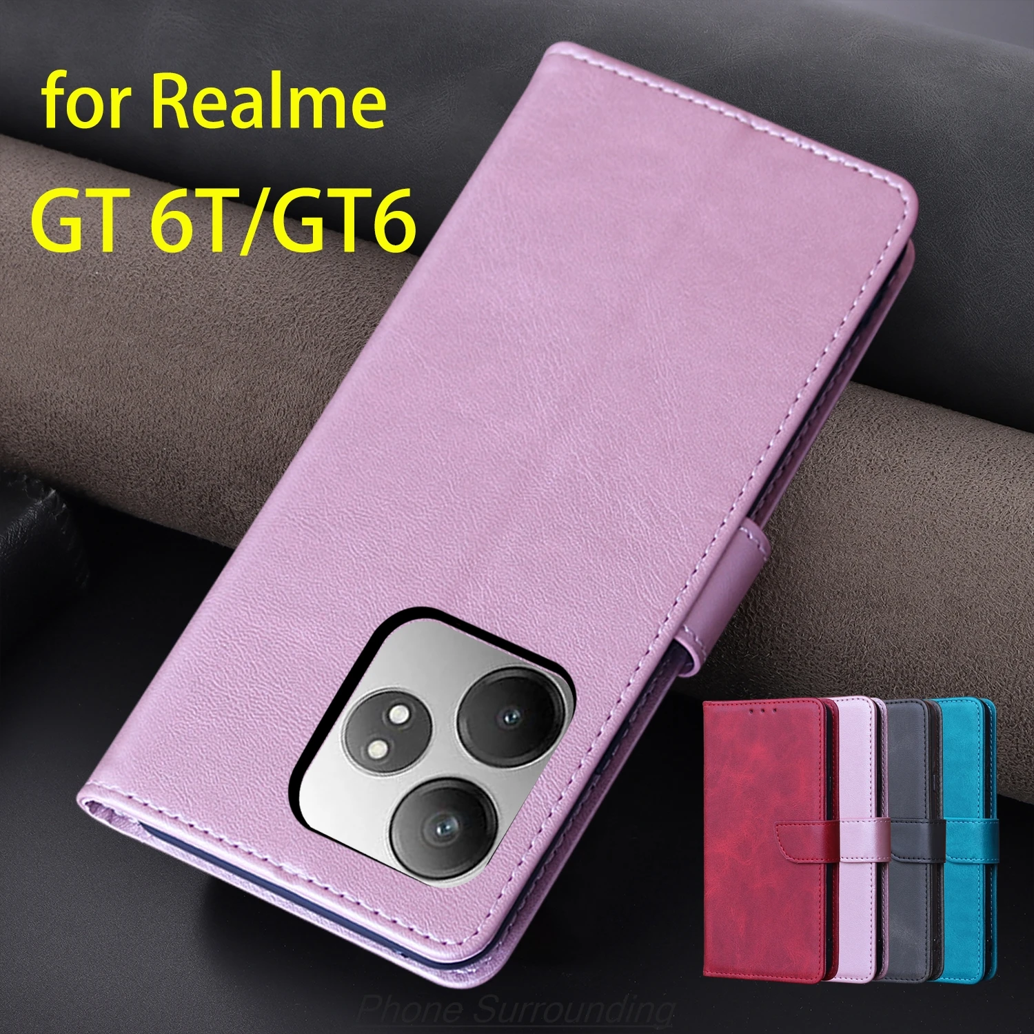Wallet Flip Cover Pu Leather Case for OPPO Realme GT6 / GT 6T / GT 6 ...