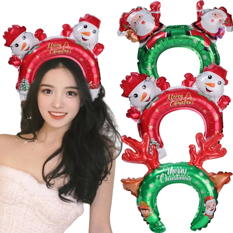 1-20PCS-Christmas-Party-Balloons-Headband-Santa-Claus-Snowman-Hair-Band ...